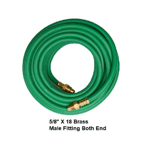 STARTECHWELD Argon Gas Hose for MIG/TIG Welding Flowmeter 1/4", 5/8"X18 Male, NPT Fittings, Inert Hose (50 Feet)