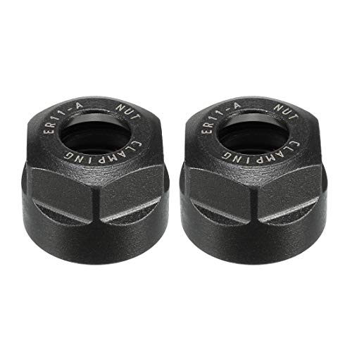 uxcell ER11-A(M14) Type Collet Clamping Hex Nuts for CNC Milling Chuck Holder Lathe 2 Pcs