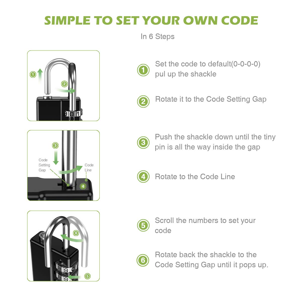KeeKit Combination Padlock, 4 Digit Combination Lock, Resettable Waterproof Gate Lock for Locker, Gym, Fence, Case, School & Employee Locker, Toolbox β 2 Pack, Black