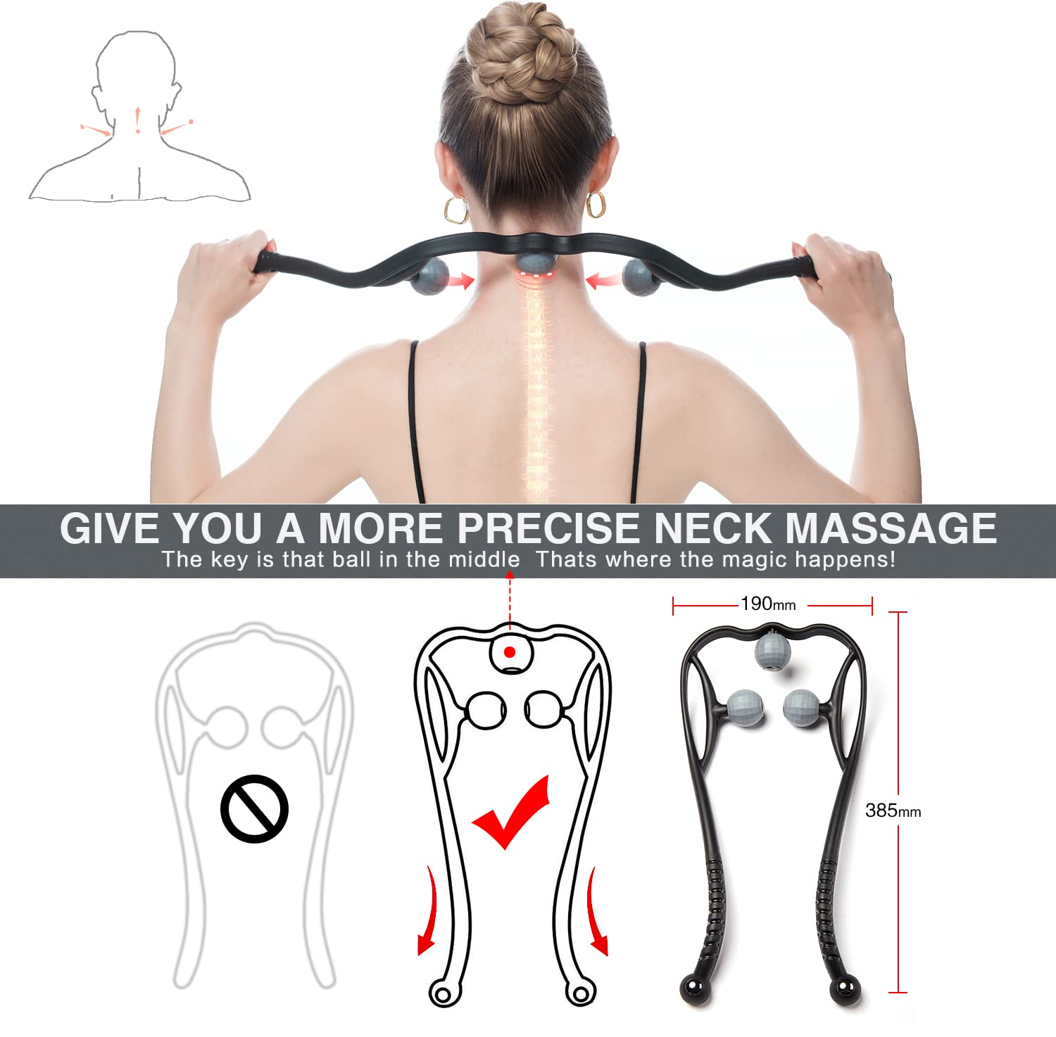 Lyanxinlei Best Self Massager for Your Neck with Multiple Trigger Points for Pain Relief