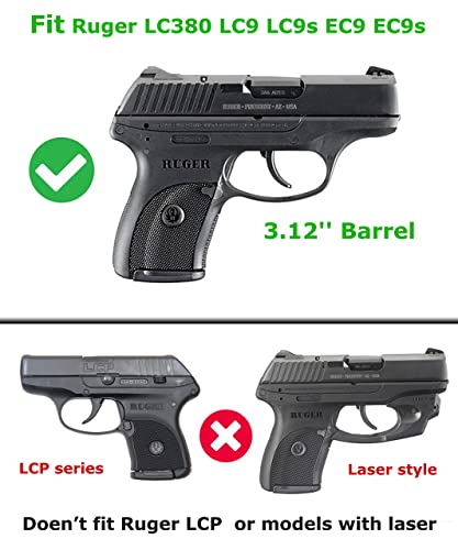 LC9 OWB Holster for Ruger LC9, LC9s, LC380, EC9, EC9s(Not for Laser Models), 360° Adjustable Tactical Gun Holster, Outside Waistband Carry - Right Handed