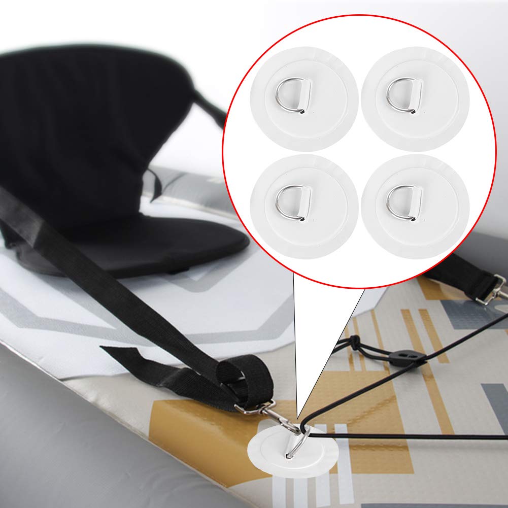 LVOERTUIG Kayak D Ring,Stainless Steel D-Ring Pad Patch Lashing Ring for Inflatable Boat Raft Dinghy Kayak Surfboard SUP Paddleboard Accessories