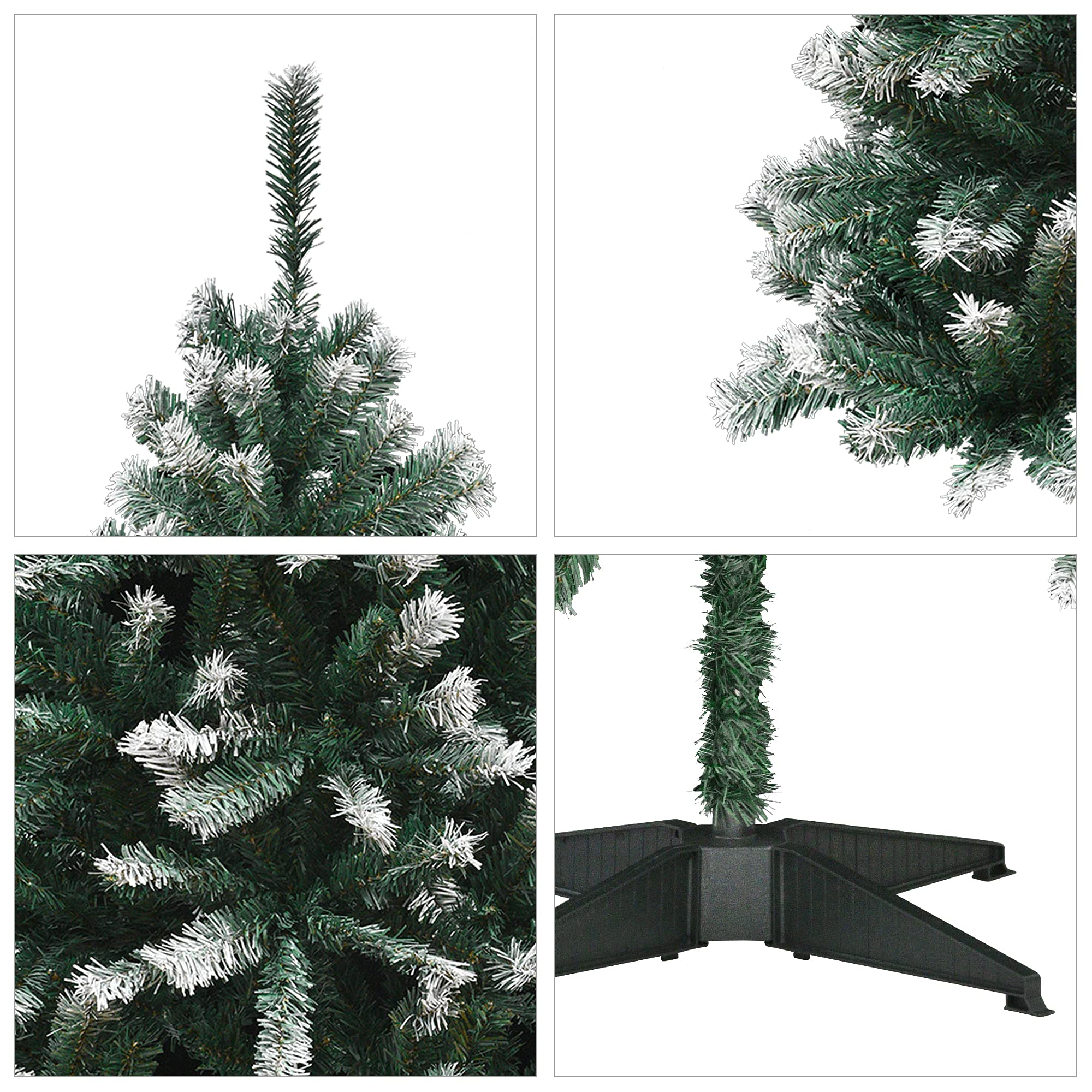 LOKASS 6ft Christmas Tree Artificial Xmas Pine Tree with Detachable Stand for for Home, Office, Party Decoration, Christmas Season, Partially Flocked Design & Metal Hinges & Easy Assembly