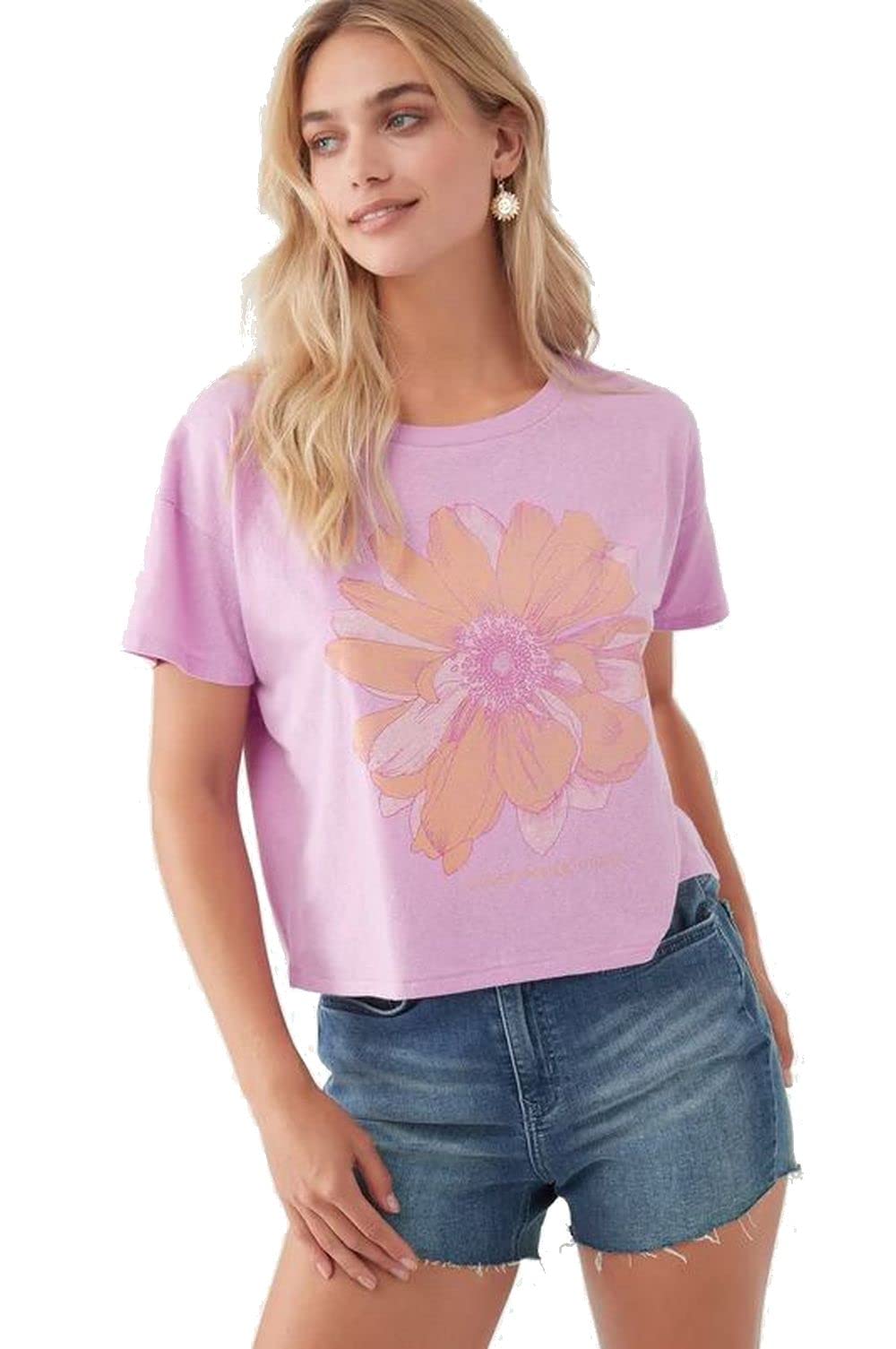 O'NEILL Womens Roxbury Graphic Short Sleeve T-Shirt, Passionfruit, Xs