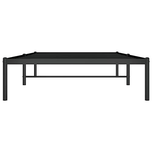 vidaXL Single Bed - Industrial Style - Robust Metal Bed Frame with Metal Slats and Center Legs - Black, Steel, with Extra Underneath Space