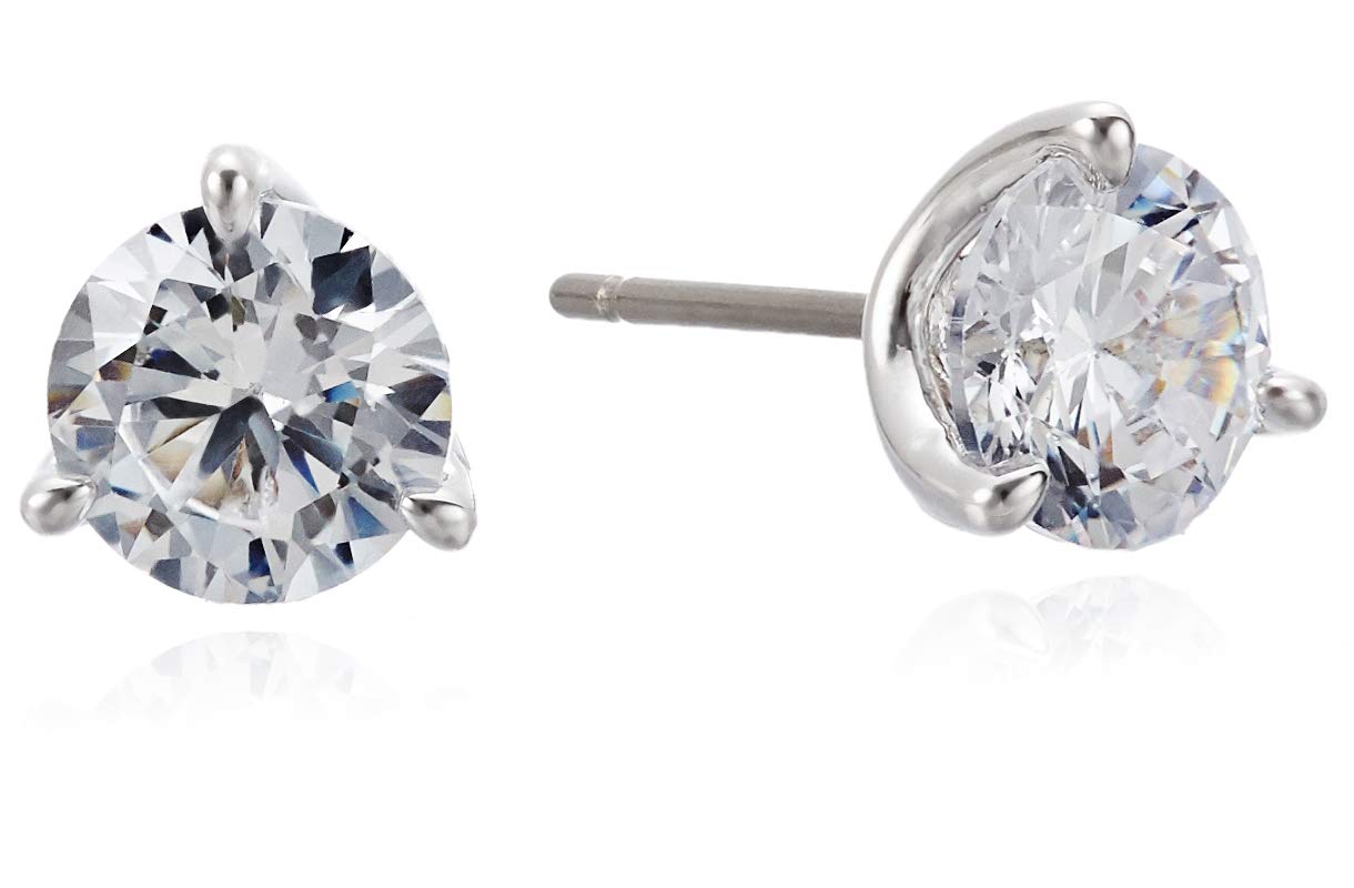 Kate Spade New York Brilliant Statements Mini Trio Prong Studs Earrings Clear/Silver One Size
