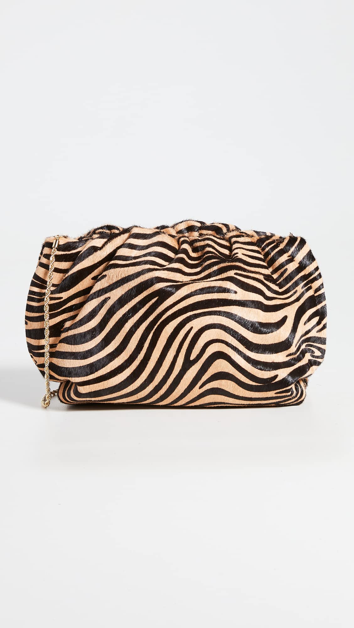 Loeffler Randall Salem Mini Oversized Gathered Clutch Zebra One Size