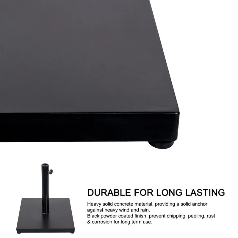 Sundale Outdoor Umbrella Stand 42lbs Heavy Duty Resin Square Umbrella Base,Black