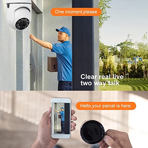 Juouen Light Bulb Security Camera, Full-HD 1080P 360 Degree Panoramic 5G Wireless WiFi Camera, with Infrared Night Vision & Motion Detection & 2-Way Audio Home Camera for Baby/Elder/Pet