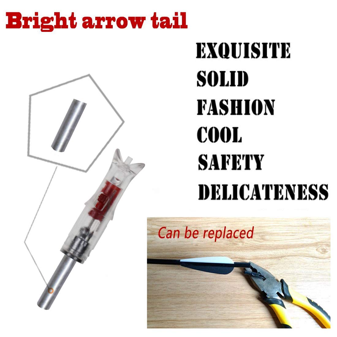 JY-Sports Lighted Crossbow Nocks Automatic Light Nocks Replaceable Led Crossbow Nocks for Hunting Shooting(.30")