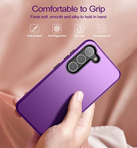 WeLoveCase Galaxy S23 5G 3-in-1 Heavy Duty Protection, Hybrid Shockproof TPU Bumper, Full Body Protective Cover - 6.1 Inch, Purple
