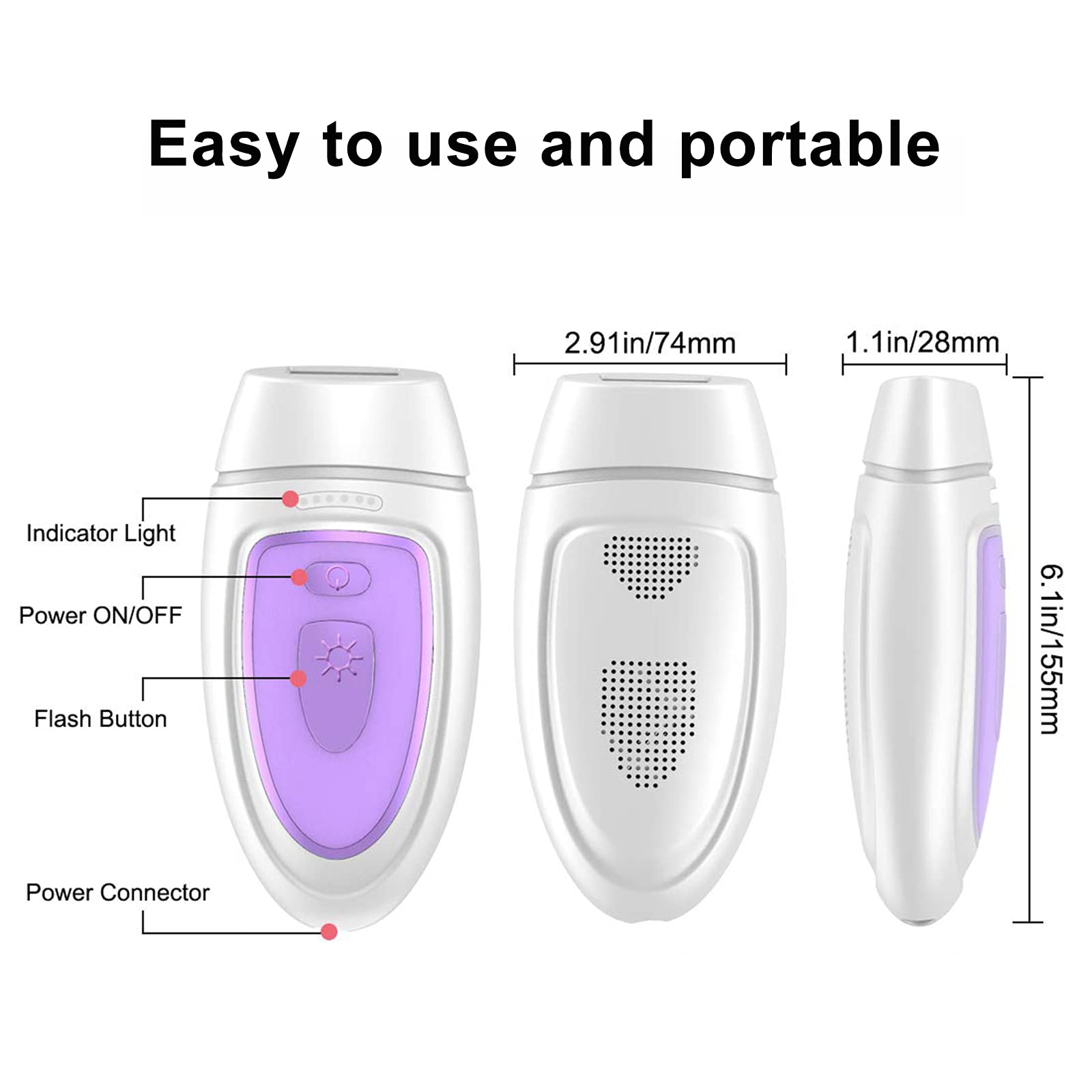 Laser hair removal for Women,Permanent Hair Removal Device with 999900 flashes. (purple)
