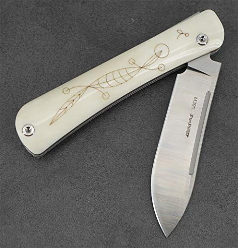 twosun Knives SLIP JOINT M390 Titanium Bone Handle Pocket Folder Knife TS197