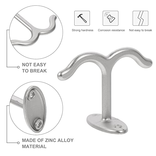 TEHAUX 4 Pcs Coat Hanging Hooks Double Prong Ceiling Hooks Retro Clothes Hat Hooks