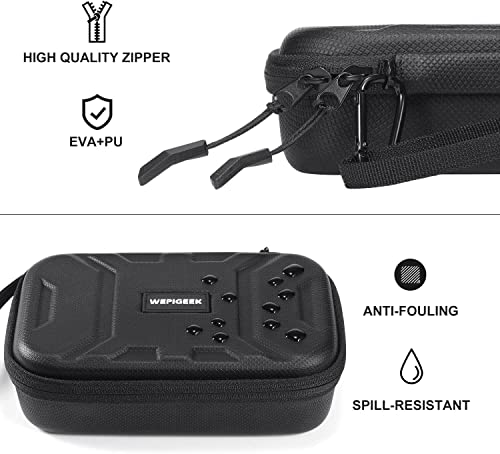 WEPIGEEK Travel Case for Razer Kishi V2 IOS/Android mobile Controller,Portable Travel All Protective,Hard Messenger Carrying Bag, Strong strap ,Soft Lining ,with Pockets for Accessories Black