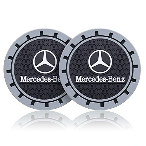 Tinemin Car Cup Coaster, 2PCS Universal Non-Slip Cup Holders, Compatible with Mercedes Benz Series Car Cup Holder Coasters,Car Drink Coaster Holder Accessory, Black