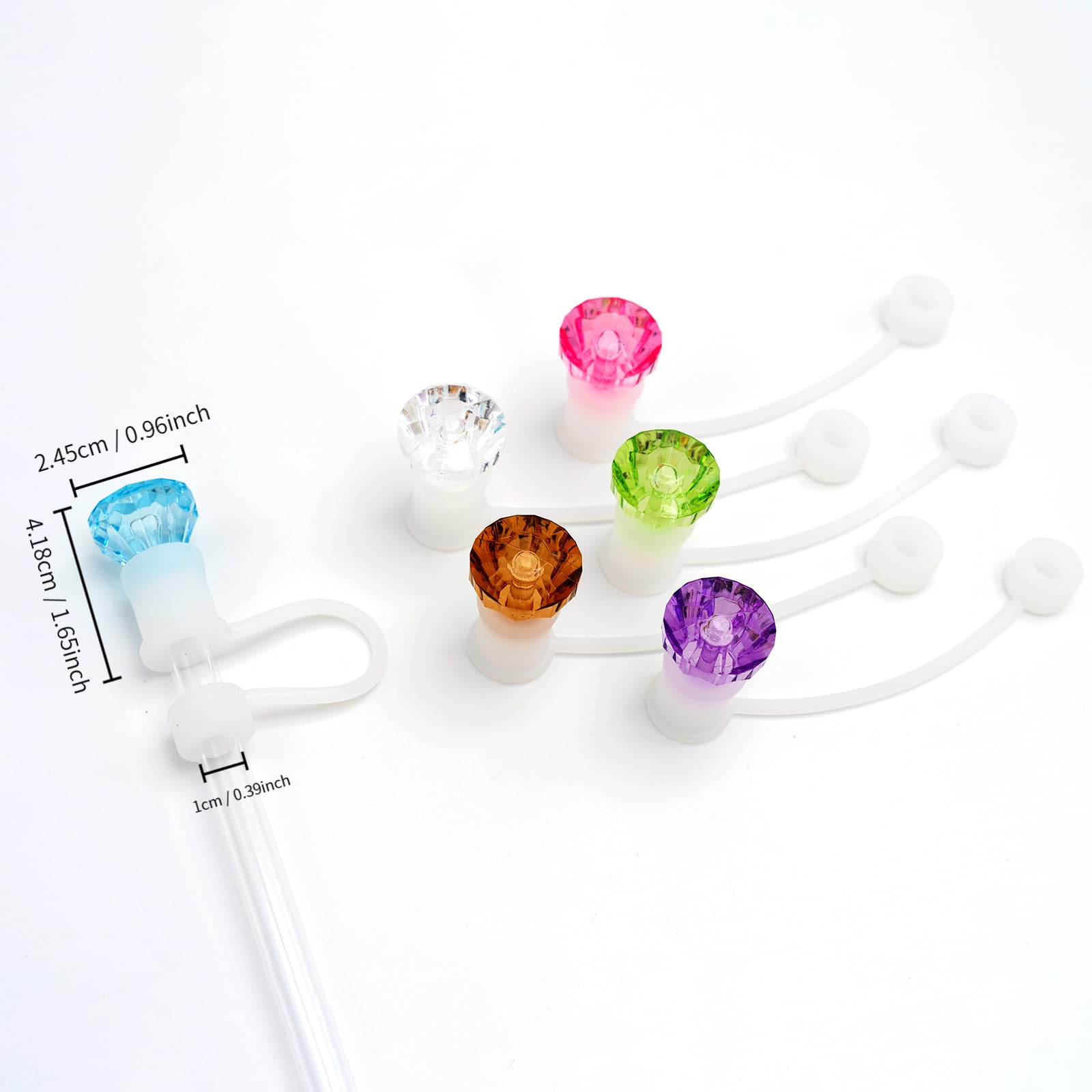 SOURIMA 6PCS Masonry Straw Cap Dust-Proof Straw Cap Reusable Drinking Straw Caps Suitable for 10mm Straw Food Grade Silicone Material Mix Colors Portable and Dust Plug Cover Protectors
