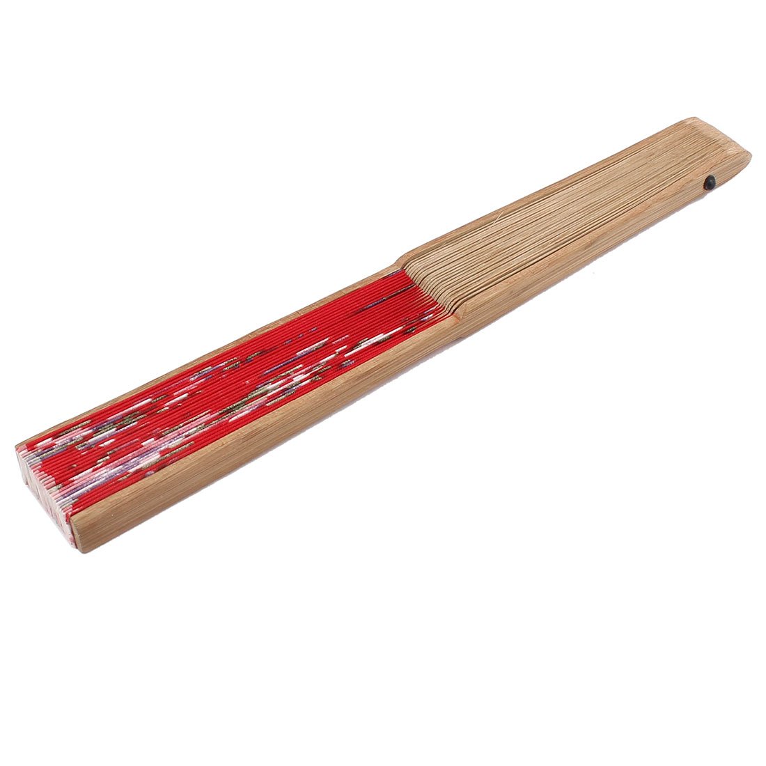 Qtqgoitem Red Beige Ribs Flower Pattern Foldable Hand Fan (model: b30 6a7 b27 f1b 027)