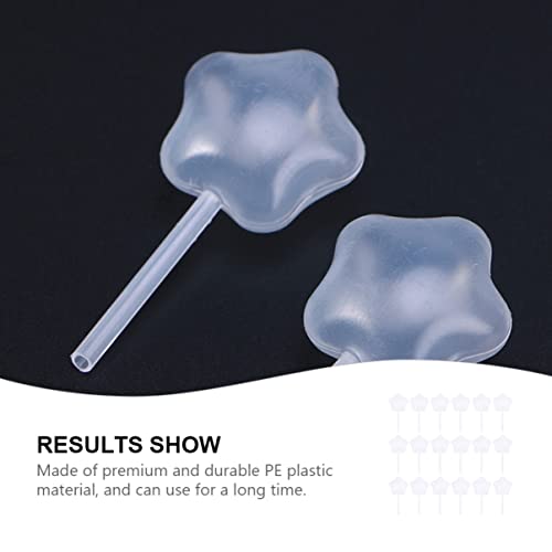 UPKOCH 50pcs Shape Waffles Dessert Droppers Cakes Heart and Syringe Star Cream Pipette Strawberries Infuser Cuake Transfer Jam Ml Straw Pasteur Cuakes Squeeze Ice Transparent