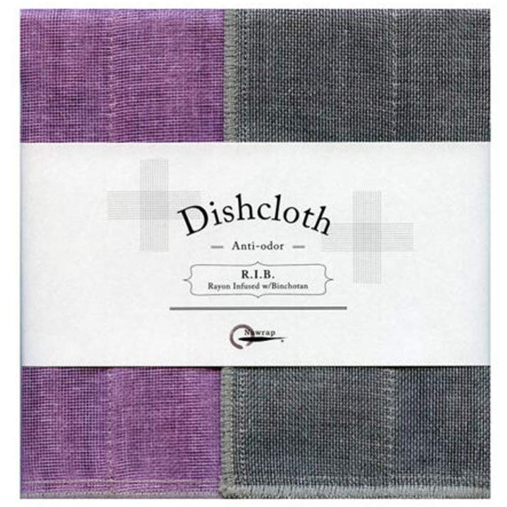 Nawrap Binchotan Charcoal Dishcloths, Set of 3, White, Lavender & Tangerine