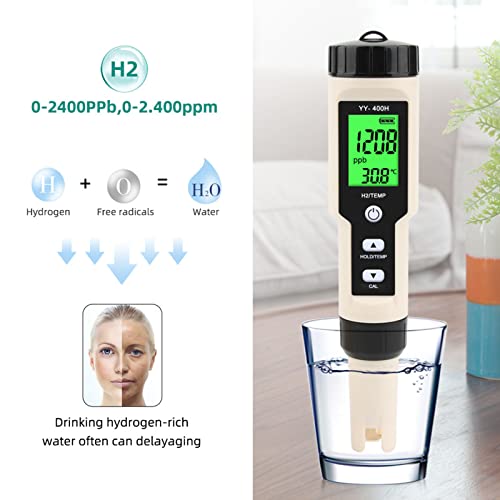 Water Quality Test Meter Tester 2 in 1 Detachable Probe Design ABS LCD Display Backlight Water Testing Meter - Digital Water Tester, Hydroponics Testing Meter, Water Testing Meter for Drinking Water