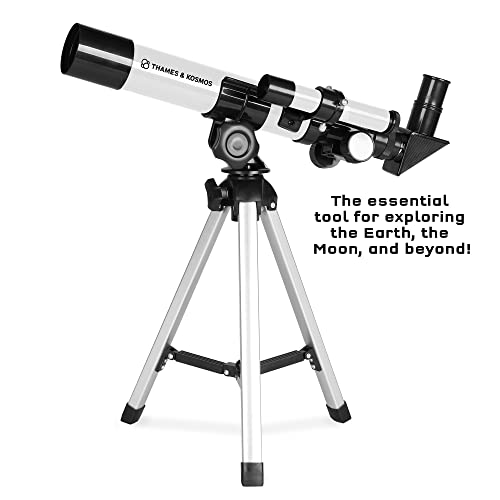 The Thames & Kosmos Telescope Essential STEM Tool | Childrens Refractor Telescope with 100x Magnification & Built-in Compass | Classic Scientific Device for Astronomical & Terrestrial Observations