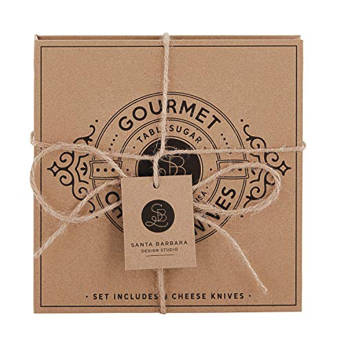 Santa Barbara Design Studio Gift Set Kitchen Essentials TableSugar Kraft Cardboard Book Gift Box, 3-Pieces, Gourmet Cheese Knives