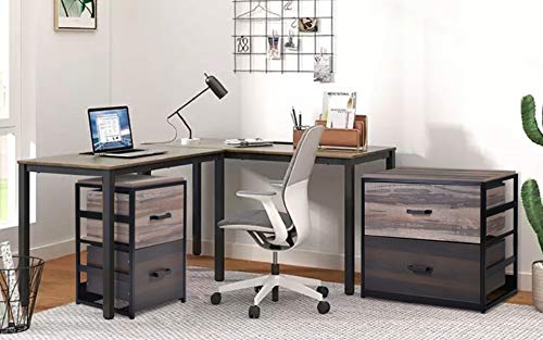 Lateral File Cabinet 2-Drawer Wood Filing Storage&Printer Stand for Home Office, Sturable Solo LC (Walnut)