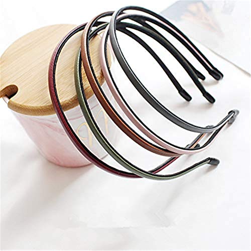 kydely,Cute Solid Simple Leather Covered Party Headband Hair Bows Hair Loop Clasp Glitter Hairbands for Women and Girls