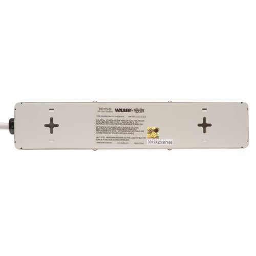 Tripp Lite 6 Outlet Surge Protector Power Strip, Industrial, 6ft. Cord, 2100 Joules, Metal, (DG115-Si) Gray