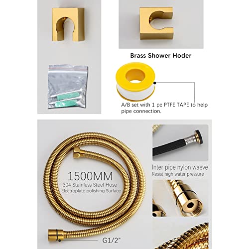 yghlh Toilet Bidet Sprayer Hand Held Douche Kit Shiny Gold Bathroom Cleaner Shower Head (Color : E)