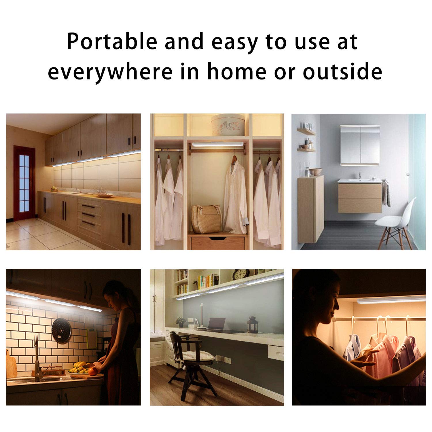 LED Under Cabinet Lighting dimmable - GONOTO Under Cabinet Light hardwired120V ETL Adapter,Tool-Free Install Kitchen Accent Lights,Touch on/Off/Dimmer Under Counter Lights,Natural White 4000K 3pack