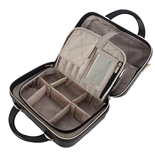 Marcy McKenna 2-in-1 Essential St. Tropez Design Beauty Case - Modern Tropical, Chambray Blue, 12 L x 6.5 W x 9.25 inch H (743-060)