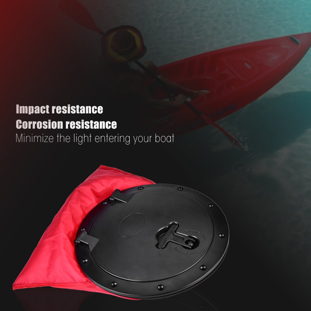 Kayak Boat Hatch Cover, Deck Plate Kit Including 8 Inch Hatch Cover Red Water-Resistant Storage Bag and 8 Pcs Compatible Screws for Fishing Sailing