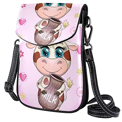Small Crossbody Bag Cow And Milk Cell Phone Purse Wallet