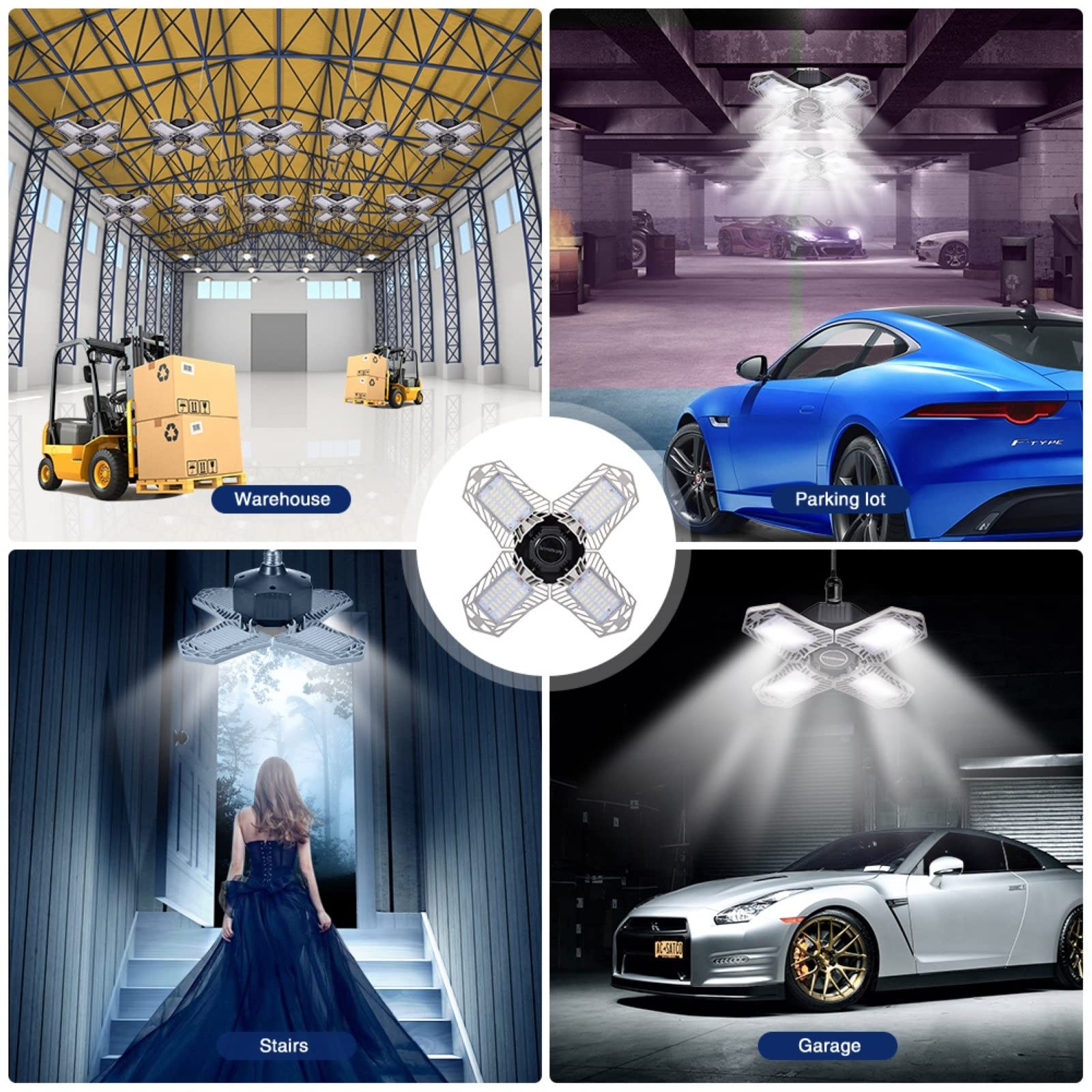 URBERY Ultra Slim LED Shop Lights Wraparound, Car Detailing LED Shop Light, Adjustable Panels Lights for Garage, Workshop, Attic, Basement ( Size : 10 Pack )