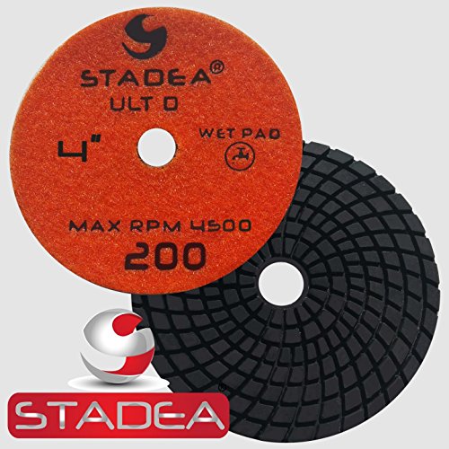 Stadea PPW104X Granite Polishing Pads 4" Diamond Pad 400 Grit For Granite Quartz Stones Polish