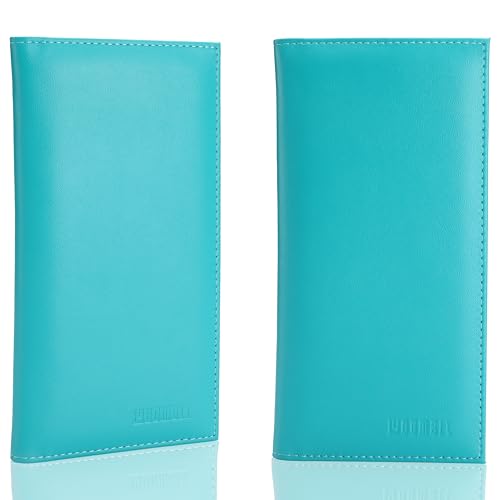 LYOOmaLL Leather Checkbook Cover for Personal Checkbook, Checkbook Cover For Women & Men, RFID Blocking Checkbook Holder Wallet for Duplicate Checks