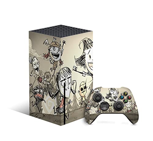 The Survival Horror Cartoon Video Game X-Box-Series-X Skin Set,Fashion Protector Wrap Cover Protective Faceplate Full Set Compatible with X-Box-Series-X Console and Controller Skins