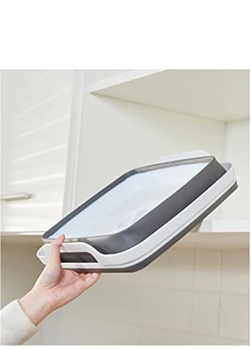 ZL ybxdxz Dish Basin Collapsible with Drain Plug Portable Wash Basin Foldable Sink Tub Carry Handle Dishpan Space Saving Kitchen Storage Tray for Camping, RV, Vegetable, Washing 9L Capacity, Gray