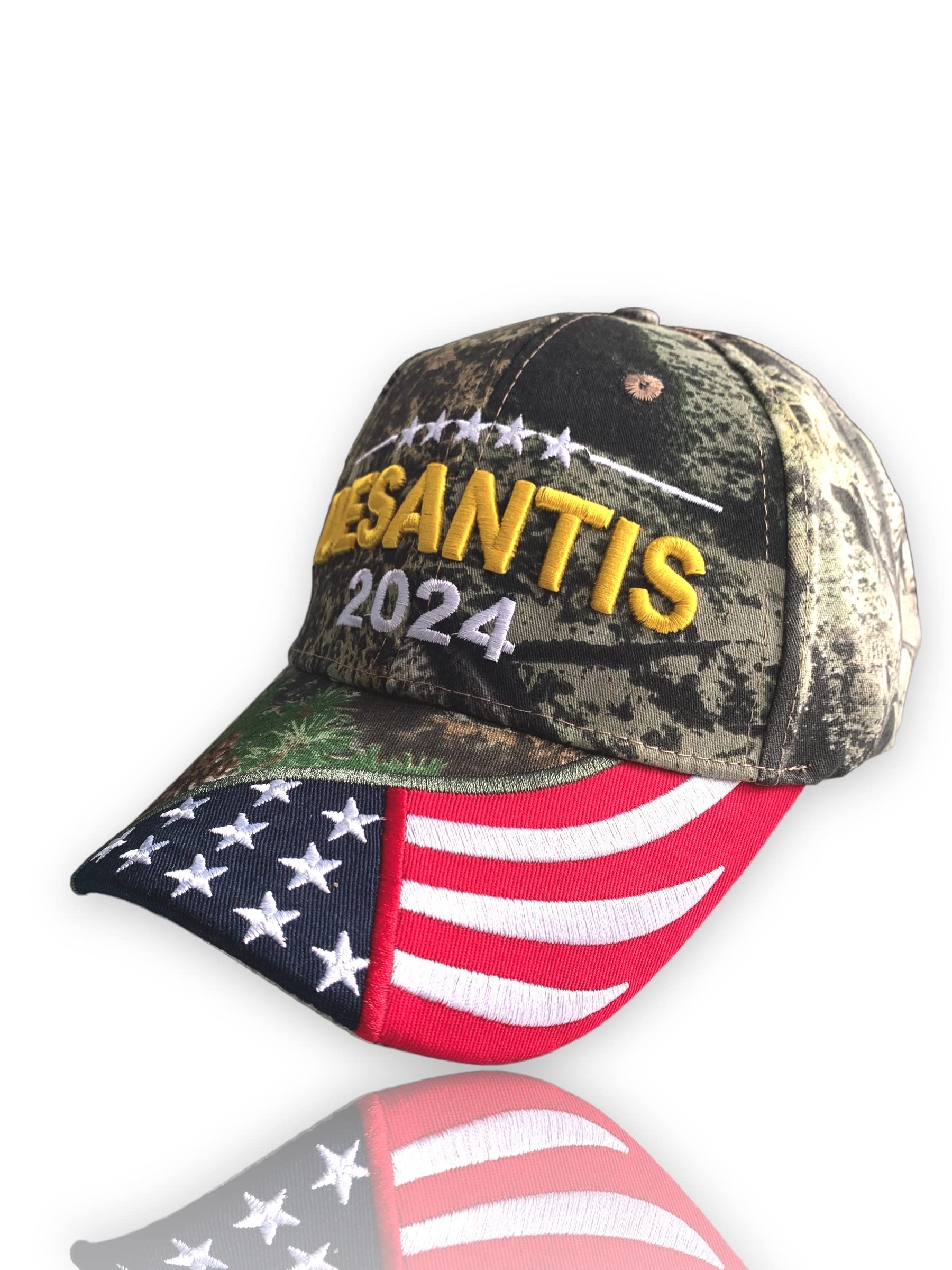 Ron Desantis 2024 Presidential Campaign Made in America Don't Fauci My Florida Mesh Back Trucker Hat Camo Embroidered Adjustable Baseball Caps