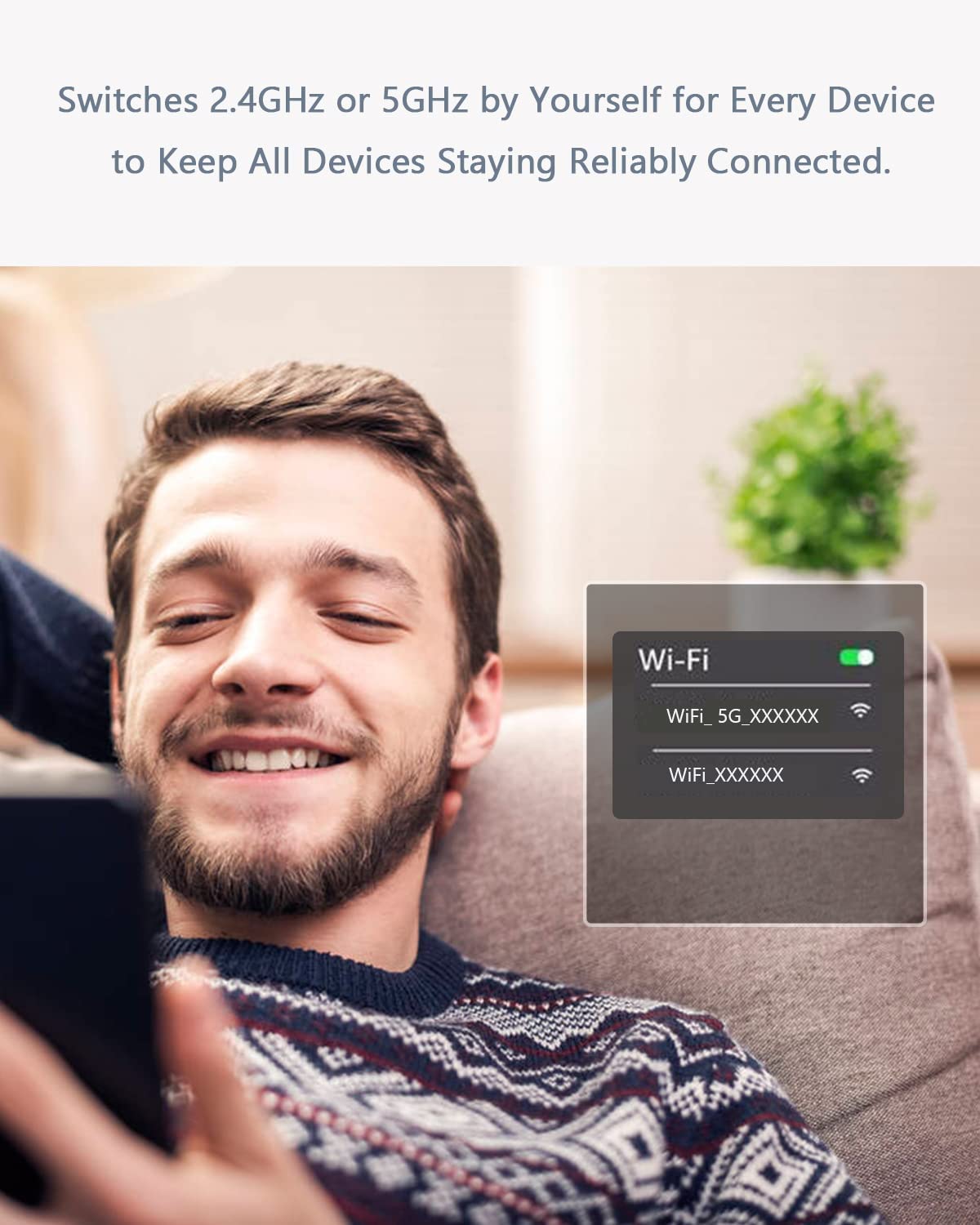 Whole Home Mesh WiFi System, Coverage Up to 4500 Sq.ft. - Support 90 Client Devices, WiFi Router/Extender Replacement with 6 Ethernet Ports and 3 Cables, Easy Setup, 3-Pack