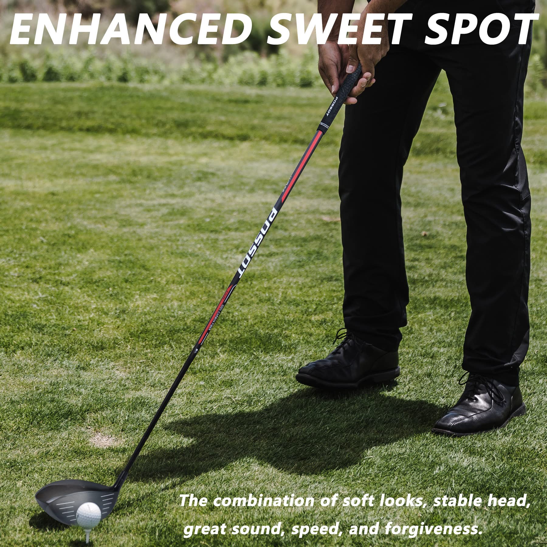 POSSOT Golf Driver, Titanium Golf Drivers for Men Right Handed 10.5 Degrees of Loft, 45 Inch Driver Golf Club Available in Regular and Stiff Graphite Shaft, 470CC…