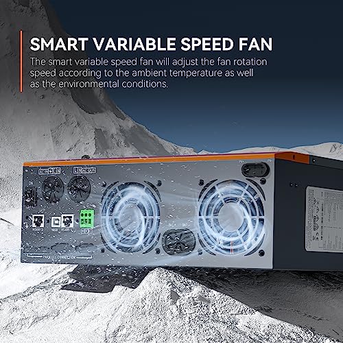PowMr 5000W Solar Inverter 48V DC to 110V AC, 5KW Pure Sine Wave Hybrid Inverter Charger Built-in 80A MPPT Controller, Max 500V PV Input, for 48V Lead-Acid/Lithium Batteries