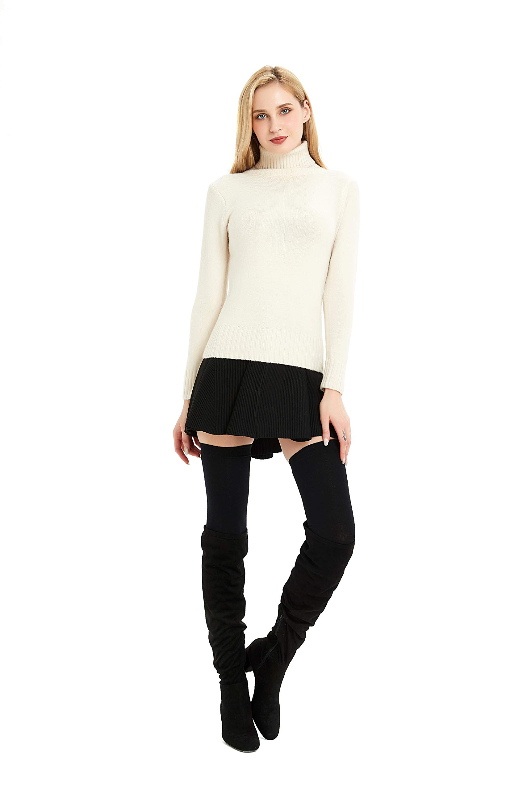 Kayhoma Extra Long Cotton Stripe Thigh High Socks Over the Knee High Stockings, Black and White, 2 Pairsā¦