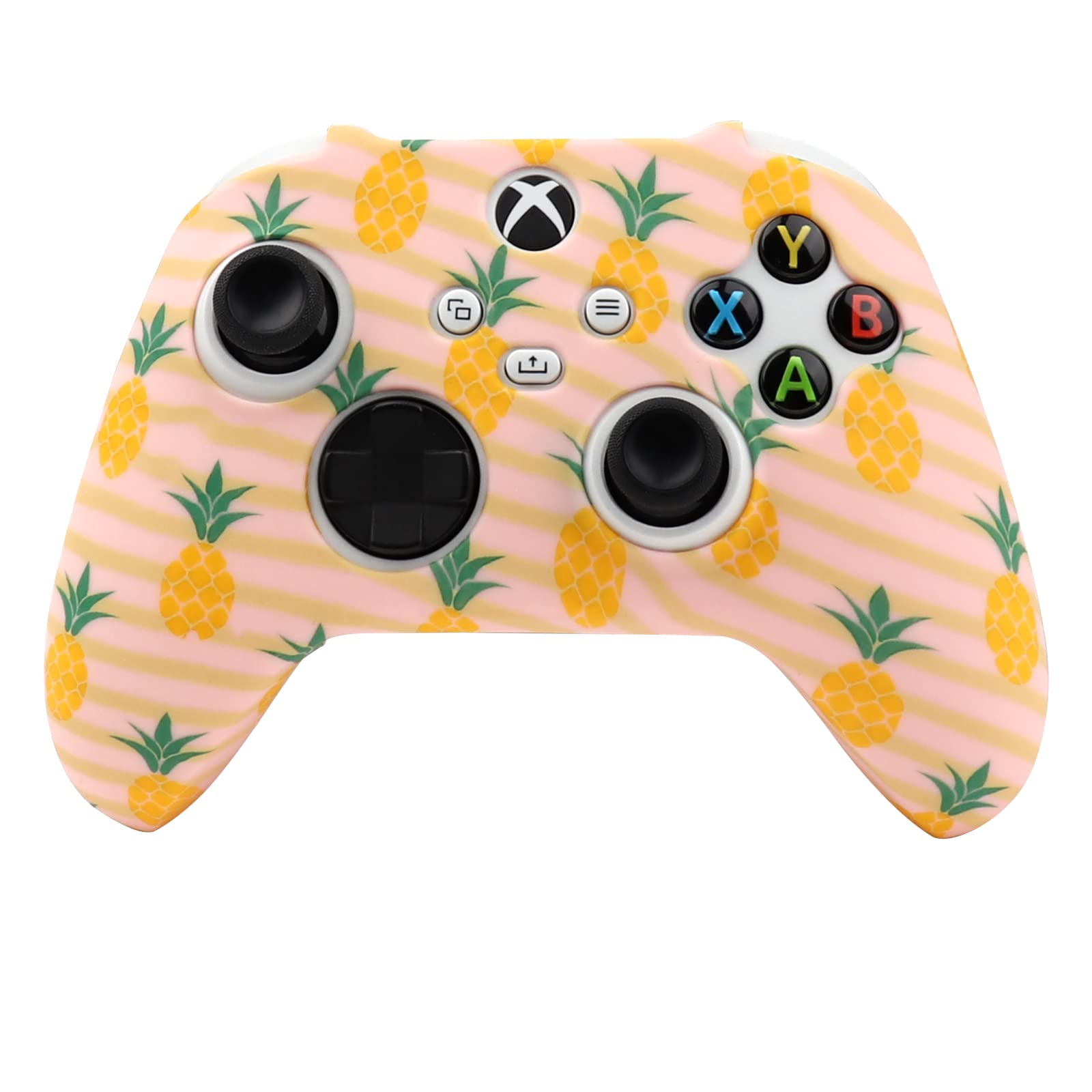 RALAN Fruit Pink Controller Skin for, Anti-Slip Silicone Controller Cover Protector Case Compatible for Wireless/Wired Gamepad Joystick with 2 Cute Thumb Grips Caps