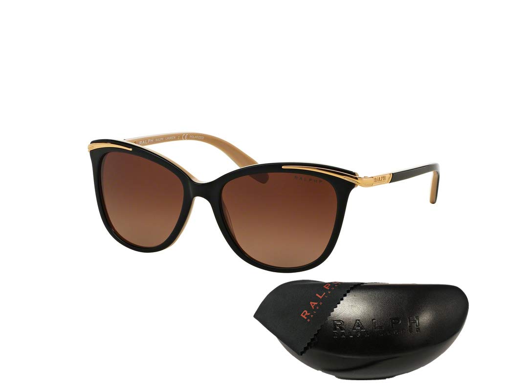 Ralph Lauren RA5203 1090T5 54M Black Nude/Brown Gradient Polarized Cateye Sunglasses For Women+ BUNDLE With Designer iWear Eyewear Kit
