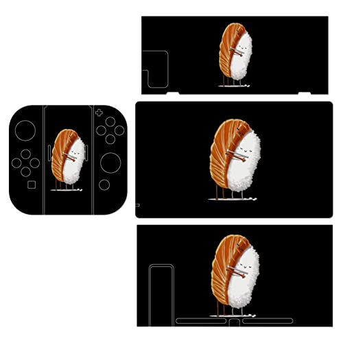 Sushi Hug Decal Stickers Cover Set Full Wrap Skin for Switch Protection Faceplate Sticker for Switch