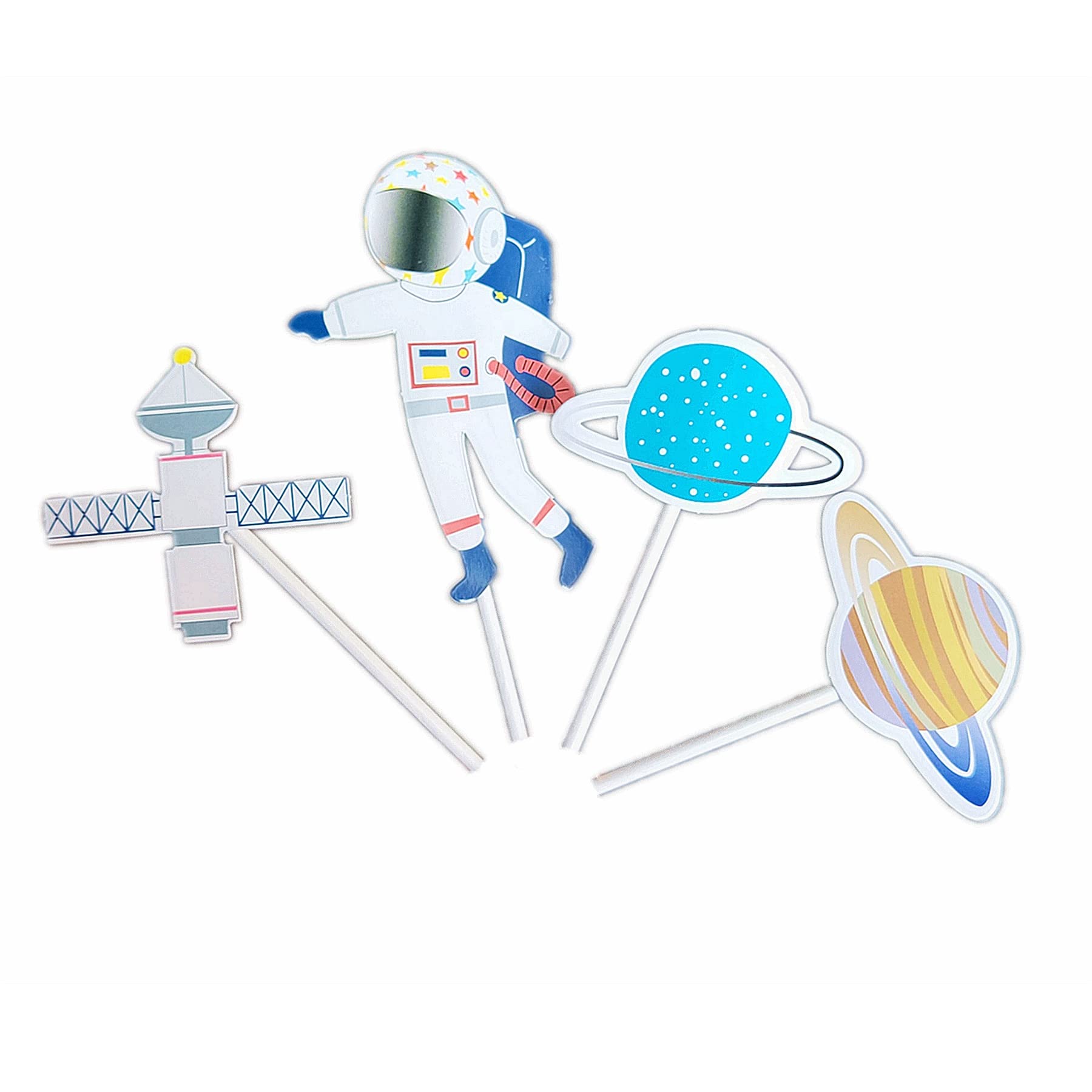 Space Themed Birthday Party Banner and Cake Decorations Kit Solar System Outer Space Galaxy Rocket Blast Off Astronaut Birthday Party Decorations for Kids Birthday Universe Baby Shower Party