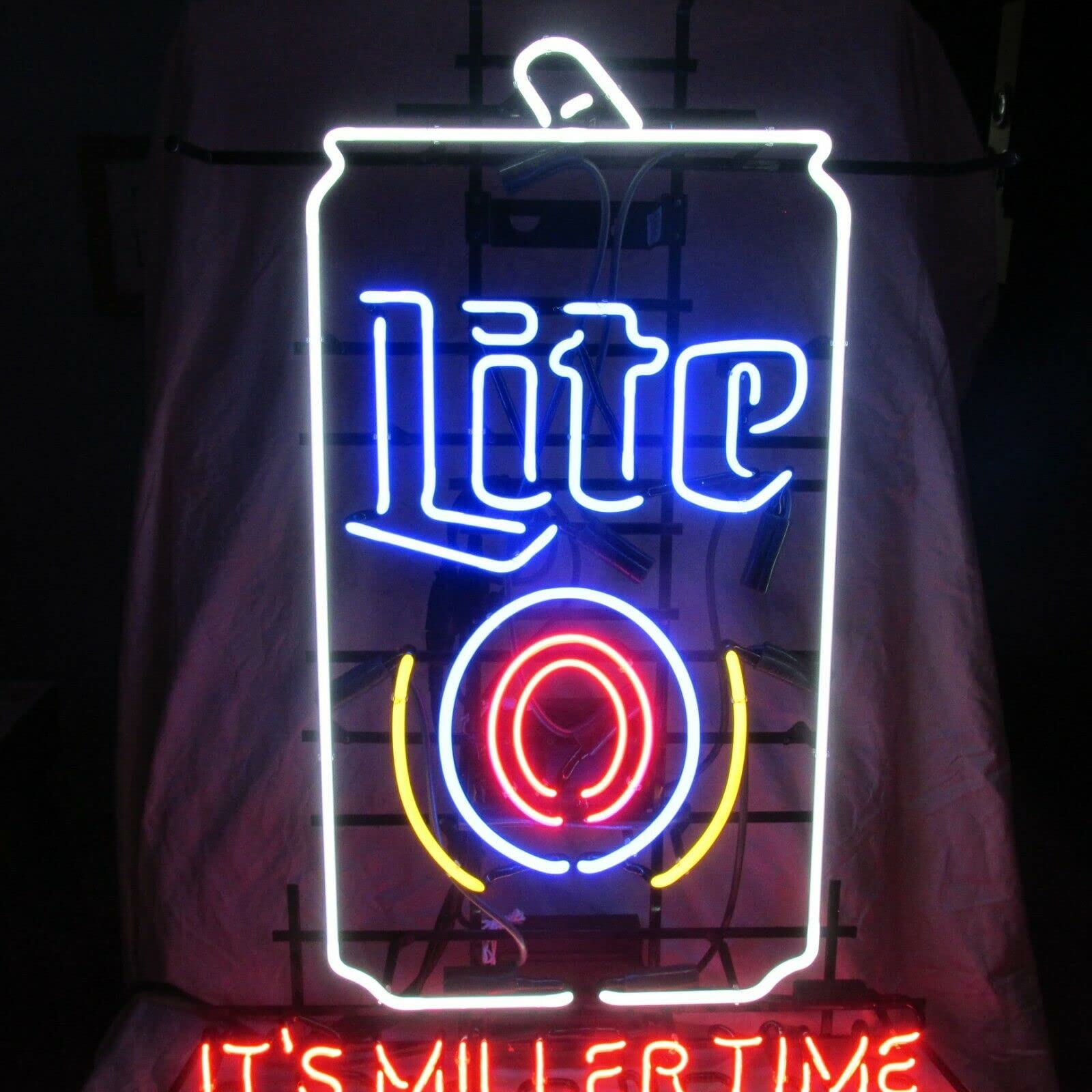 Queen Sense 32"x24" Millers Lite Can It's Miller Time Neon Sign Light Man Cave Bar Pub Beer Gift Neon Lamp A132MLCIMT